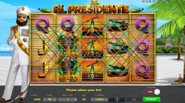 El Presidente (Five Men Games) Slot Review + Free Demo 2025 🎰